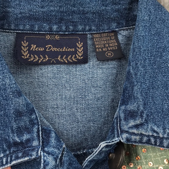new directions | Jackets & Coats | Vintage Decorated Jean Jacket | Poshmark